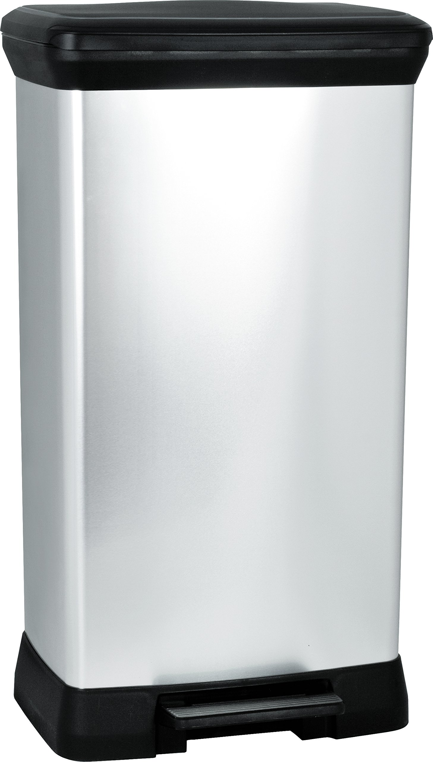 CURVER DECOBIN Waste Bin, Plastic, Silver Metallic