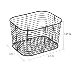 iDesign Vienna Large Steel Wire Storage Basket - 7.4" x 9.4" x 5.7", Matte Black