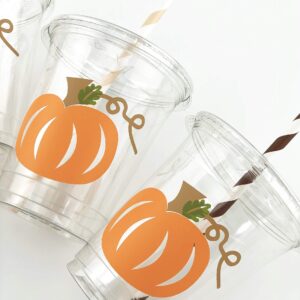 Orange Pumpkin Cups - 12 Ct Kids Birthday Party or Little Pumpkin Baby Shower