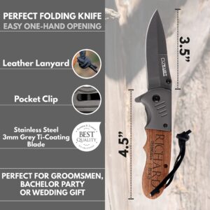 Lara Laser Works Set of 6, Groomsmen Gifts, Pocket Knives Personalized for Groomsman | 16 Font Option | Customized Engraved Pocket Knives, Groomsman Gifts for Wedding, Groomsmen Proposal Gifts