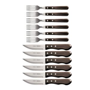 tramontina porterhouse steak knife and fork set 12-piece, 80000/553ds