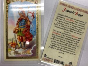 st. francis imports set of 2 holy prayer cards for saint florian - the fireman's prayer written in english.