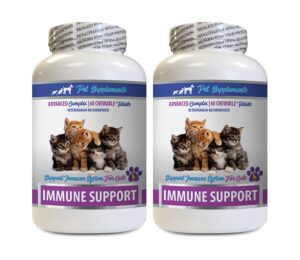 pet supplements cat immune health - cat immune support - booster - premium complex - treats - cat skin and coat - 2 bottle (120 chews)