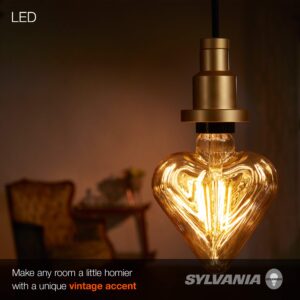 SYLVANIA LED Vintage Heart Shaped Light Bulb, 2175K Amber Glow, 1 pack