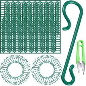 frienda 300 pcs christmas plastic ornament hooks with scissors green ornament hangers mini s-shaped hooks for xmas tree ball home decoration