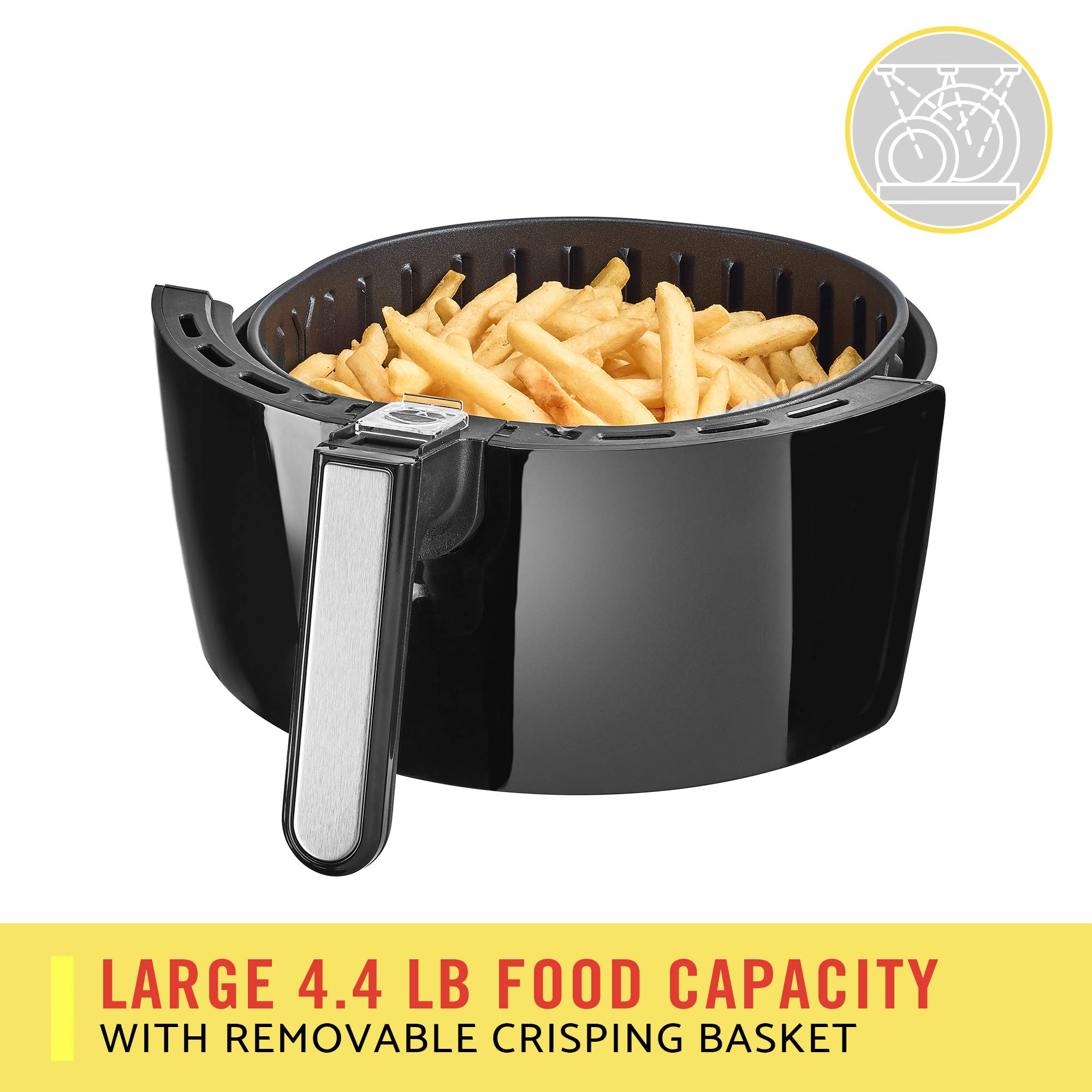 BELLA (14679) 5.3 Quart Air Convection Fryer, Black