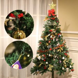 Frienda 300 Pcs Christmas Plastic Ornament Hooks with Scissors Green Ornament Hangers Mini S-Shaped Hooks for Xmas Tree Ball Home Decoration