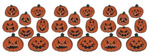 beistle vintage halloween pumpkin cutouts 24 piece, 6.5" - 9.5", multicolor