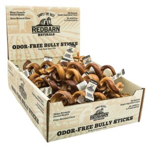 redbarn naturals 200005 odor free bully springs pet chew treat (25 case), one size