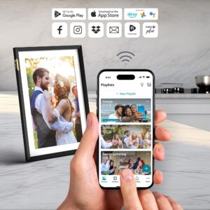 Nixplay WiFi 10.1" Touch Screen Digital Picture Frame I Easy Set Up I Create Family Shared Playlists I Perfect Digital Picture Frame for Gifting I Securely Share Photos/Videos via Email or App