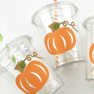 Orange Pumpkin Cups - 12 Ct Kids Birthday Party or Little Pumpkin Baby Shower