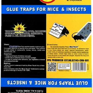 18 Blue-Touch Mouse Glue Traps, Professional Sticky Glue Traps/Boards for mice/ Insect/Lizard/Spider/House pests. 8.5 X 5.5 Inches – 18 Traps/Pack