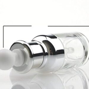 3PCS 50ml Empty Portable Refill Clea Glass Essential Oil Dropper Bottles with White Cap Silver Circle and Glass Droppers for Cosmetic Essential Oils Lab Chemicals Colognes Perfumes Other Liquids