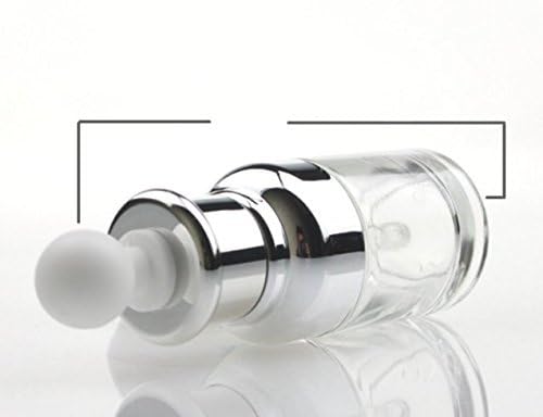 3PCS 50ml Empty Portable Refill Clea Glass Essential Oil Dropper Bottles with White Cap Silver Circle and Glass Droppers for Cosmetic Essential Oils Lab Chemicals Colognes Perfumes Other Liquids