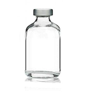 20ml sterile clear empty vial with silver aluminum seal and grey butyl stopper 10pk