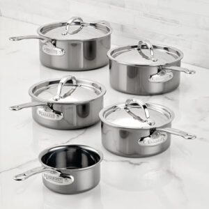 Hestan - NanoBond Collection - Titanium Stainless Steel 1.5-Quart Sauce Pan with Lid - Toxin, PFAS, & Chemical Free Clean Cookware, Induction Cooktop Compatible