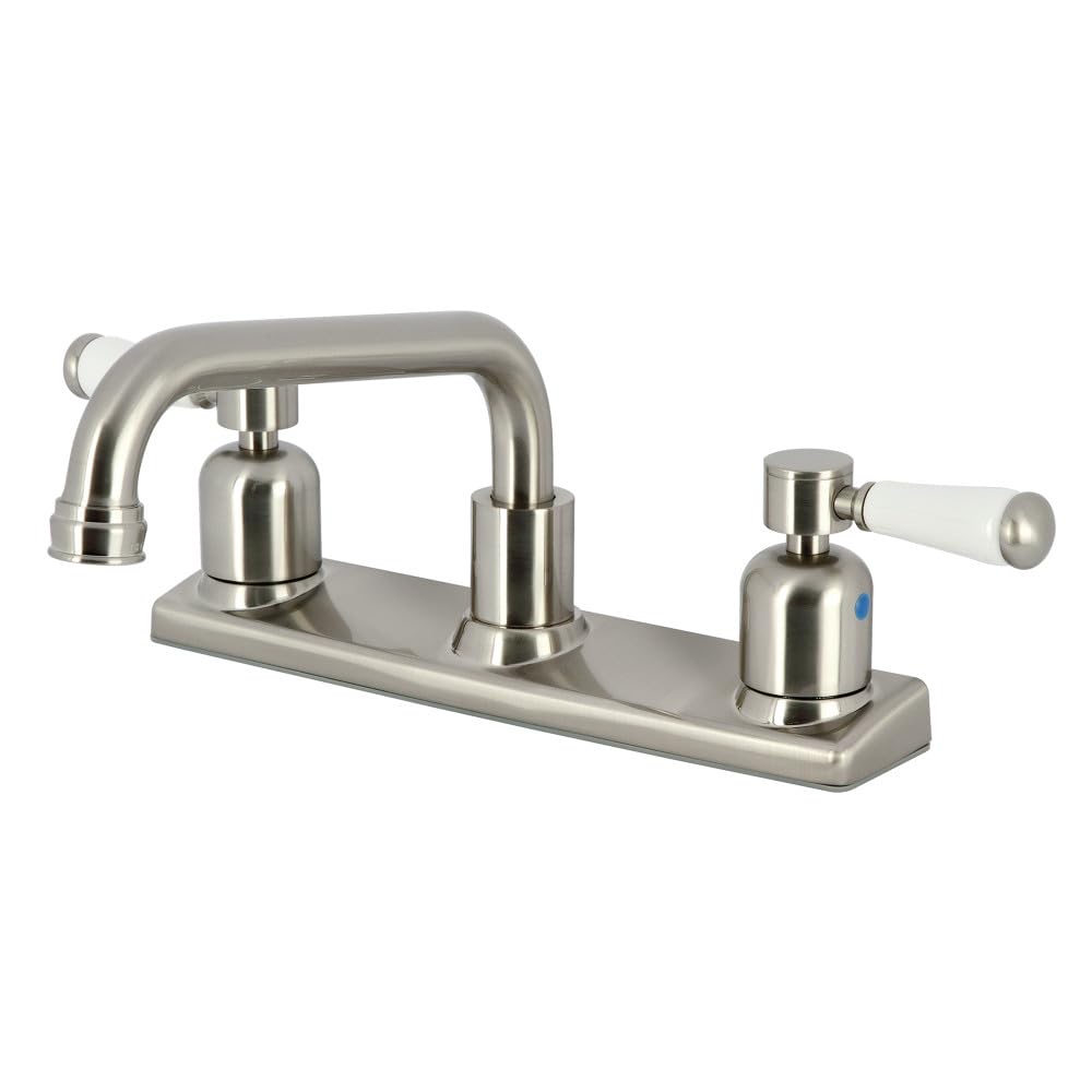 Kingston Brass FB2138DPL Paris 8" Centerset Kitchen Faucet, Brushed Nickel