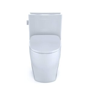 TOTO TMS624234CEFG01 Legato 1.28 GPF One Piece Elongated Chair Height Toilet with CeFiONtect - Slim SoftClose Seat Included Cotton White