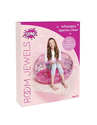 Make It Real Pink Glitter Confetti Inflatable Chair