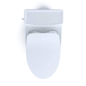 TOTO TMS624234CEFG01 Legato 1.28 GPF One Piece Elongated Chair Height Toilet with CeFiONtect - Slim SoftClose Seat Included Cotton White