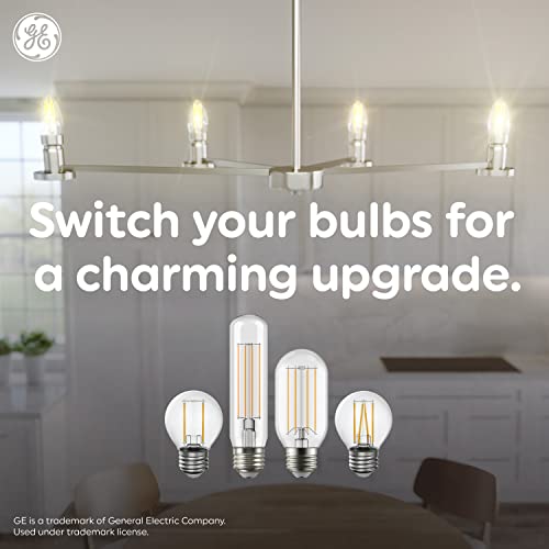 GE Reveal LED Light Bulbs, 60 Watt, A15 Ceiling Fan Bulbs, Clear, Small Base (2 Pack)