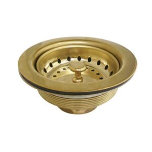 kingston brass k111bpb tacoma kitchen sink basket strainer, polished brass