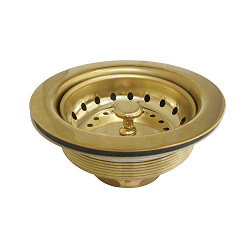 Kingston Brass K111BPB Tacoma Kitchen Sink Basket Strainer, Polished Brass