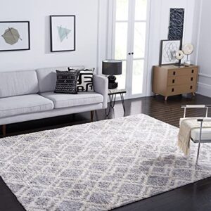 safavieh berber shag collection area rug - 6'7" square, grey & cream, moroccan design, non-shedding & easy care, 1.2-inch thick ideal for high traffic areas in living room, bedroom (ber213g)