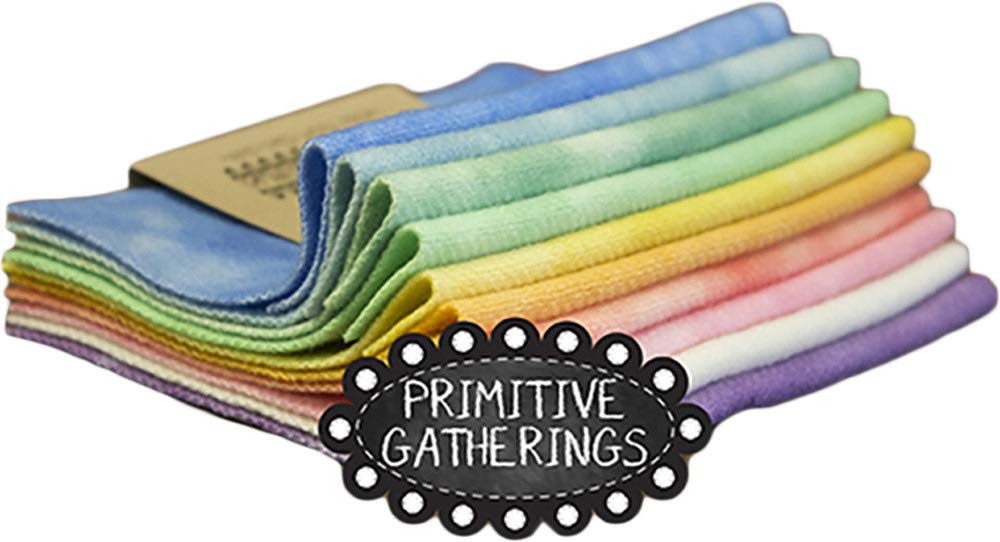 Primitive Gatherings Hand Dyed Wool Pastel 2 Charm Pack 10 5-inch Squares Moda Fabrics PRI 6029