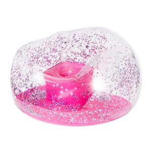 make it real pink glitter confetti inflatable chair