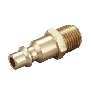 T TANYA HARDWARE Brass 1/4-Inch NPT Male Industrial Air Hose Quick Connect Adapter, Air Coupler and Plug Kit, Air Compressor Fittings, 10pcs (Male NPT)