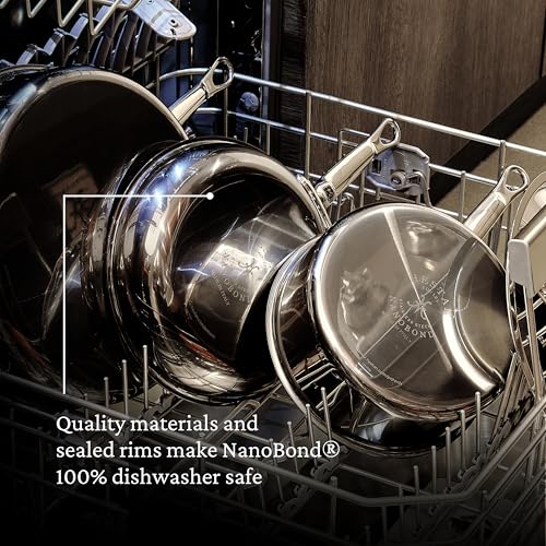 Hestan - NanoBond Collection - Titanium Stainless Steel 1.5-Quart Sauce Pan with Lid - Toxin, PFAS, & Chemical Free Clean Cookware, Induction Cooktop Compatible