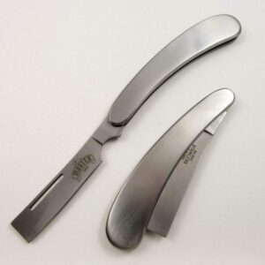 7.75" Silver Medium Straight Razor Folding Knife Knife