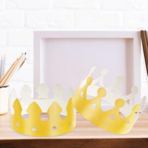 Aniann 28 Pack Gold Paper Crown Gold Foil Party Crown Hat Cap for Birthday Celebration Baby Shower Photo Props (2 Styles)