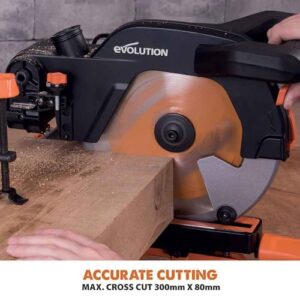 Evolution Power Tools R255SMS 10-Inch Sliding Miter Saw Multi-Material, Multi-Purpose Cutting Cuts Metal, Plastic, Wood & More 0˚ - 45˚ Bevel Tilt & 50˚ - 50˚ Miter Angles TCT Blade Included