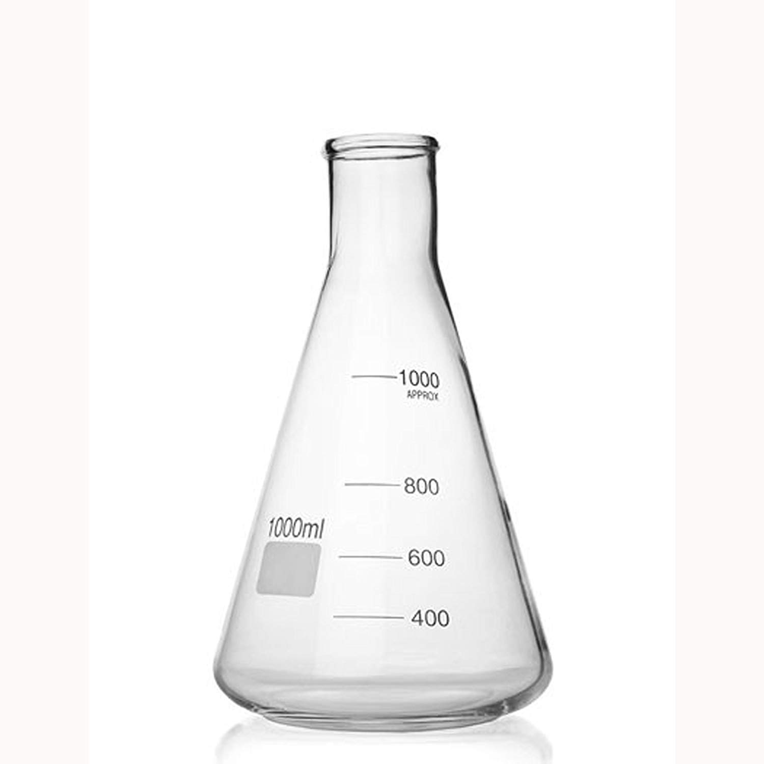 Corning Pyrex #4980-1L, 1000ml Narrow Mouth Erlenmeyer Flask with 1 inch Magnetic Stir Bar (Single)