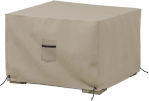 covers & all outdoor ottoman cover, 12 oz waterproof ottoman slipcover with uv-resistant properties, square patio furniture cover suitable for indoors/outdoors (23" l x 23" w x 18" h, beige)