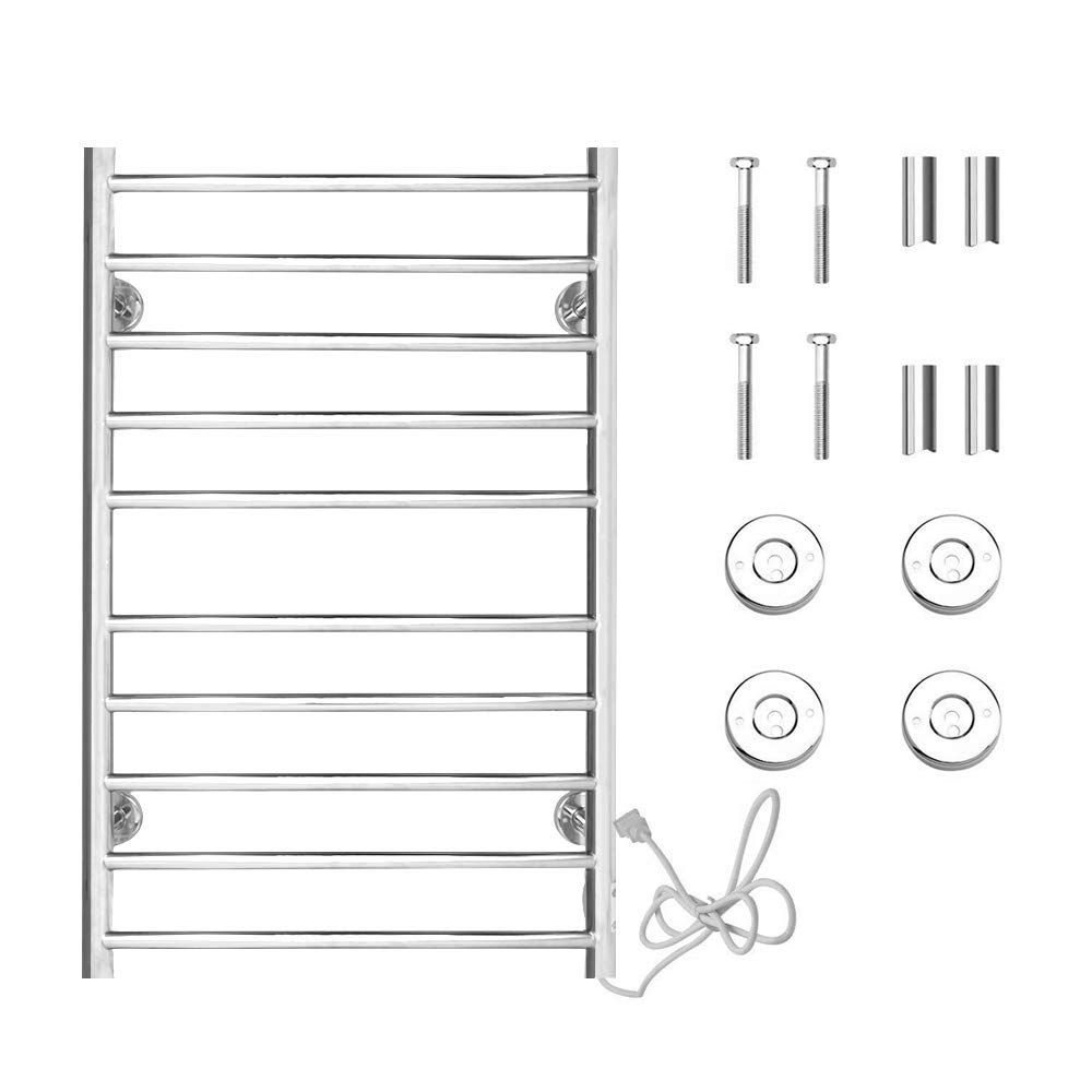 TOYEEKA Towel Warmer Wall Mounted 10 Bar Hardwired Curved Towel Electric Warm Bath Towel Heater