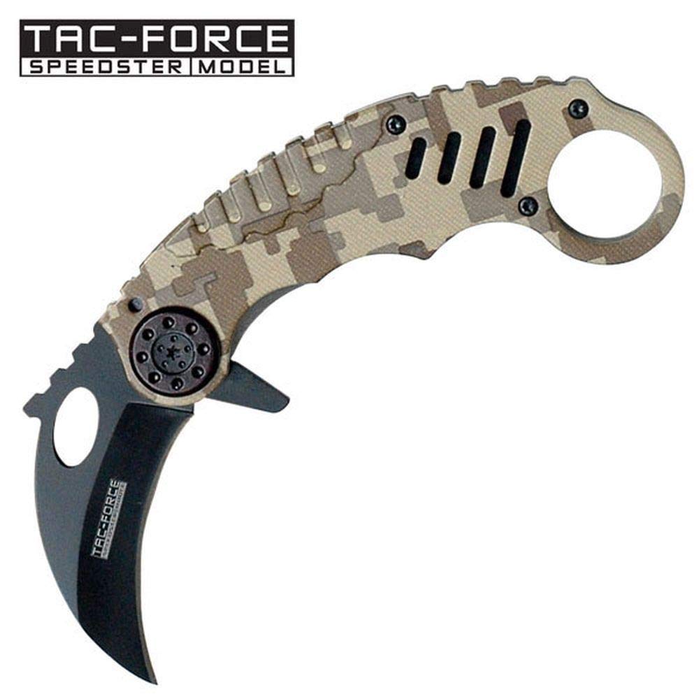 SPRING-ASSIST FOLDING POCKET KNIFE Desert Camo Tactical Karambit Knife