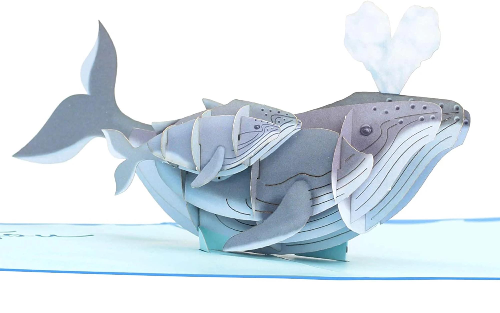 PopLife Humpback Whale Parent and Child 3D Pop Up Card - Mother's Day Gift, Whale Lover's Birthday, Graduation - for Mom, for Daughter, for Son, for Parent, for Dad