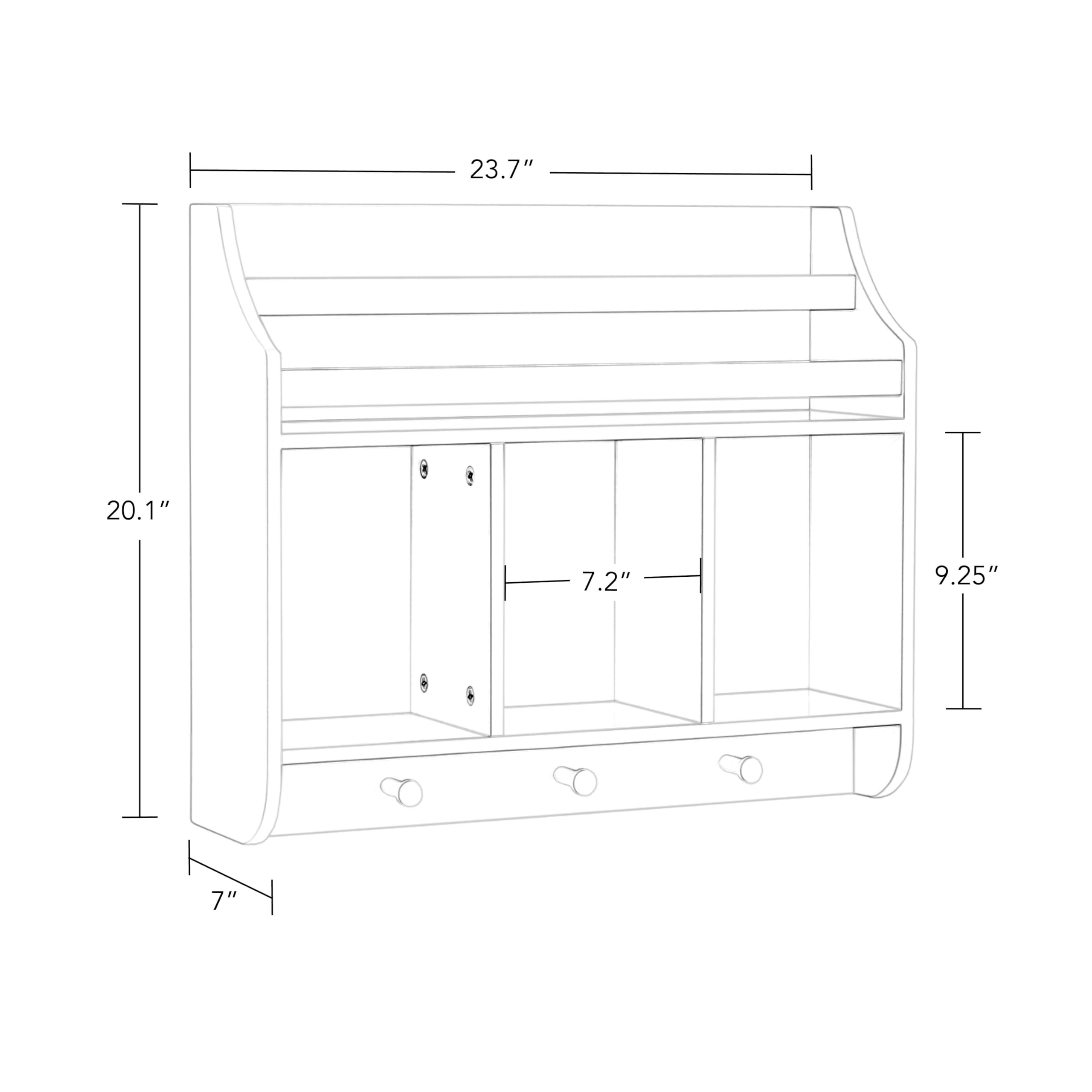 RiverRidge Kids Bookshelf with 3 Cubbies & Hooks - Book Nook Wall Bookshelf for Kids' Rooms Storage Display Rack for Toys and Games