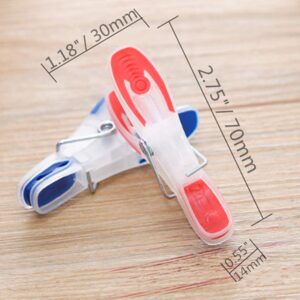 Strong Non-Slip Wide Open Plastic Clothes Clips for Drying Clothing Clamps Sturdy Travel Clothespins 24 Pack