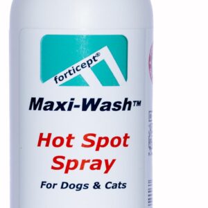 Forticept Maxi-Wash Hot Spot Spray Treatment, Wound Care & Itch Relief Spray for Dogs and Cats. Relives Scratching, Rashes, Sores, Itchy Skin and Paw Licking 8 oz