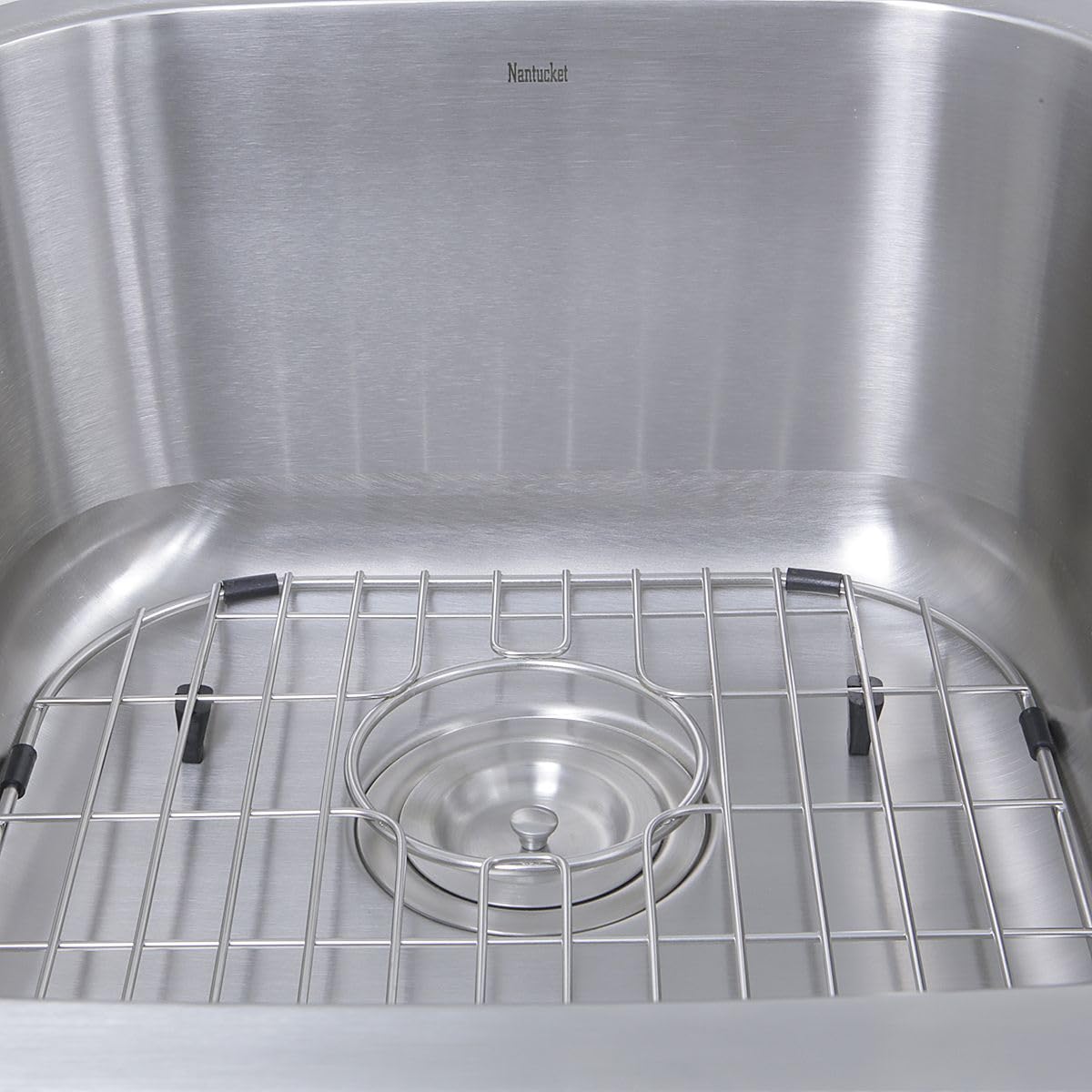 Nantucket Sinks 60/40 Double Bowl 16 Gauge Kitchen Sink with Cutting Board, Grids and Colander Drains