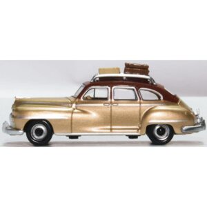 Oxford Diecast 1946-1948 DeSoto Suburban Yellow and Red San Francisco Taxi The Godfather Movie 1/87 (HO) Scale Diecast Model Car