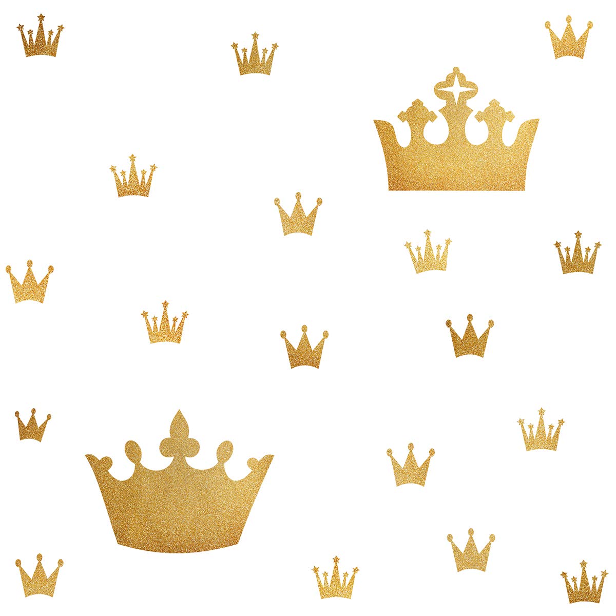 Crown Wall Decals for Girls Bedroom Kids Room Decals Nursery Wall Decals, Princess Crowns Wall Stickers, Crown in The Wall Removable Peel and Stick Wall Decals Metallic Vinyl Decals