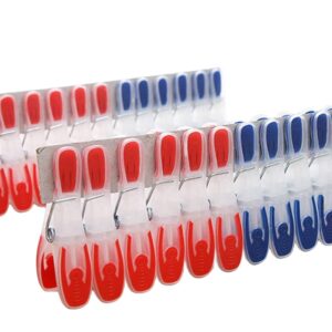 Strong Non-Slip Wide Open Plastic Clothes Clips for Drying Clothing Clamps Sturdy Travel Clothespins 24 Pack