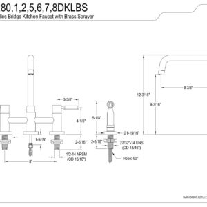 Kingston Brass KS8288DKLBS Concord Bridge Kitchen Faucet, Brushed Nickel