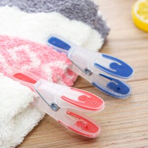 Strong Non-Slip Wide Open Plastic Clothes Clips for Drying Clothing Clamps Sturdy Travel Clothespins 24 Pack