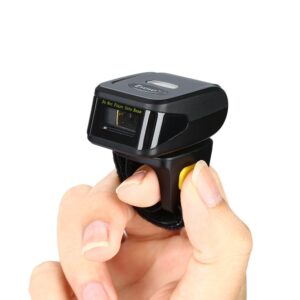 eyoyo 1d wireless ring barcode scanner, compatible with bluetooth function & 2.4ghz wireless & wired connection, portable wearable mini finger bar code reader work with windows, mac os, android 4.0+,